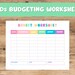Printable Budgeting Worksheet for Kids Spend, Save, Share Financial ...