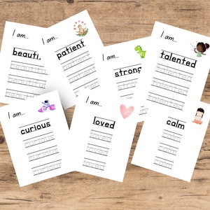 Printable Tracing Sheets for Kids | Positive Affirmations | Practice ...