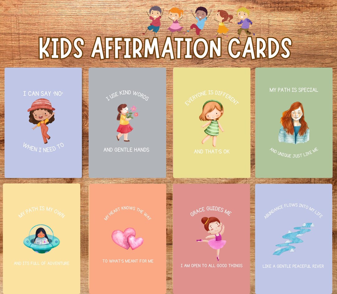 16 Printable Affirmation Cards for Children | Set of 16 Nurturing ...