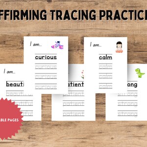 Printable Tracing Sheets for Kids | Positive Affirmations | Practice ...