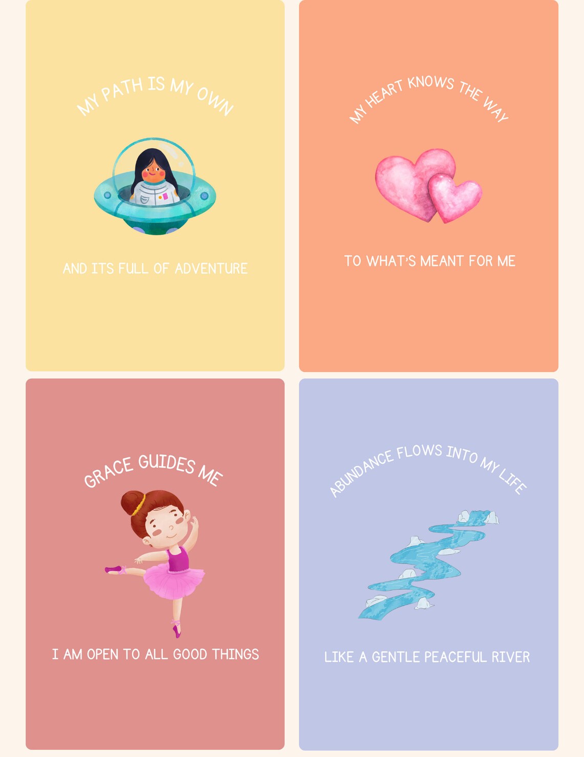 16 Printable Affirmation Cards for Children | Set of 16 Nurturing ...