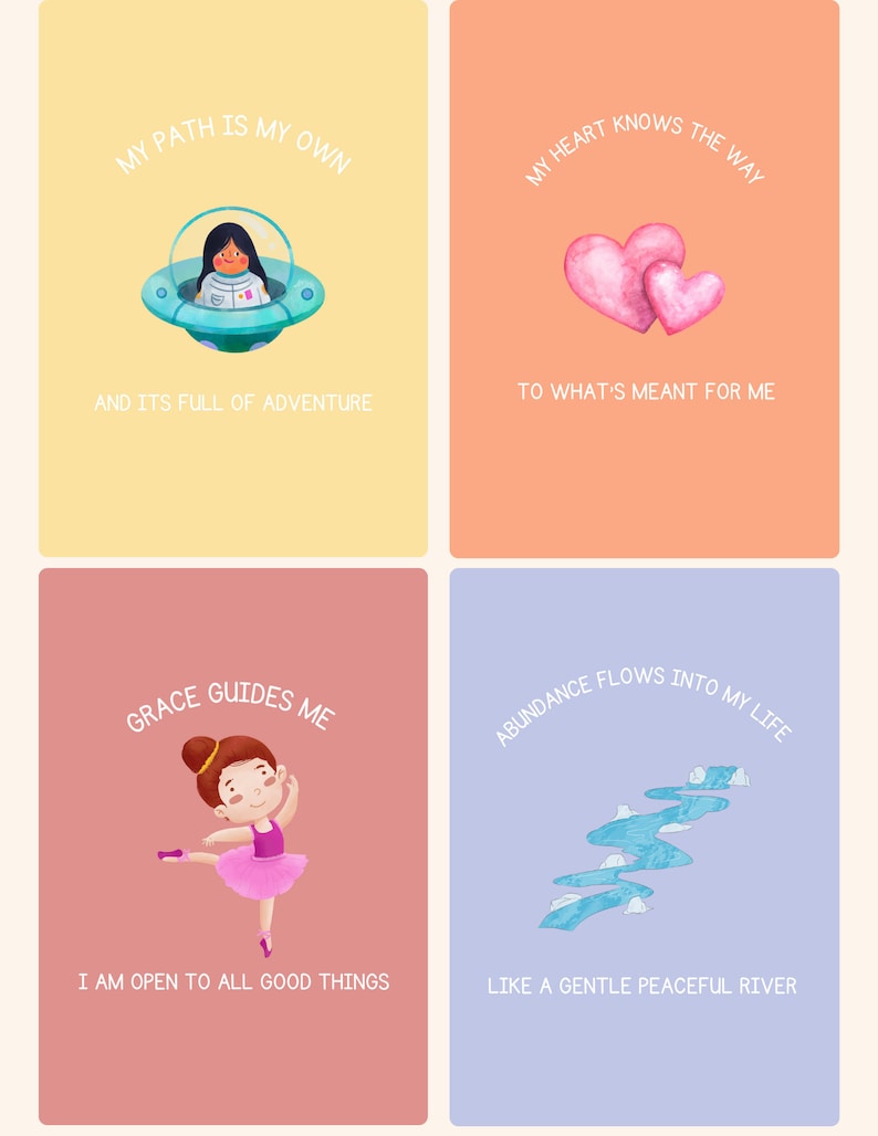 16 Printable Affirmation Cards for Children | Set of 16 Nurturing ...