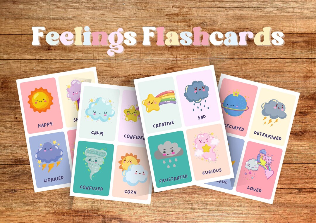 Printable Feelings Flash Cards for Kids | Emotional Development and ...