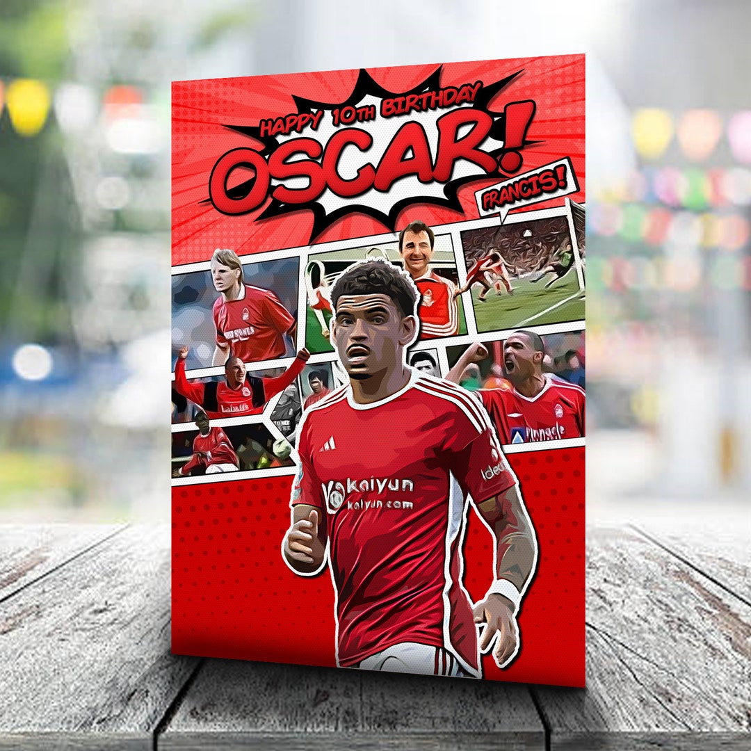 Nottingham Forest comic Book Style Birthday Card Personalised With Any ...