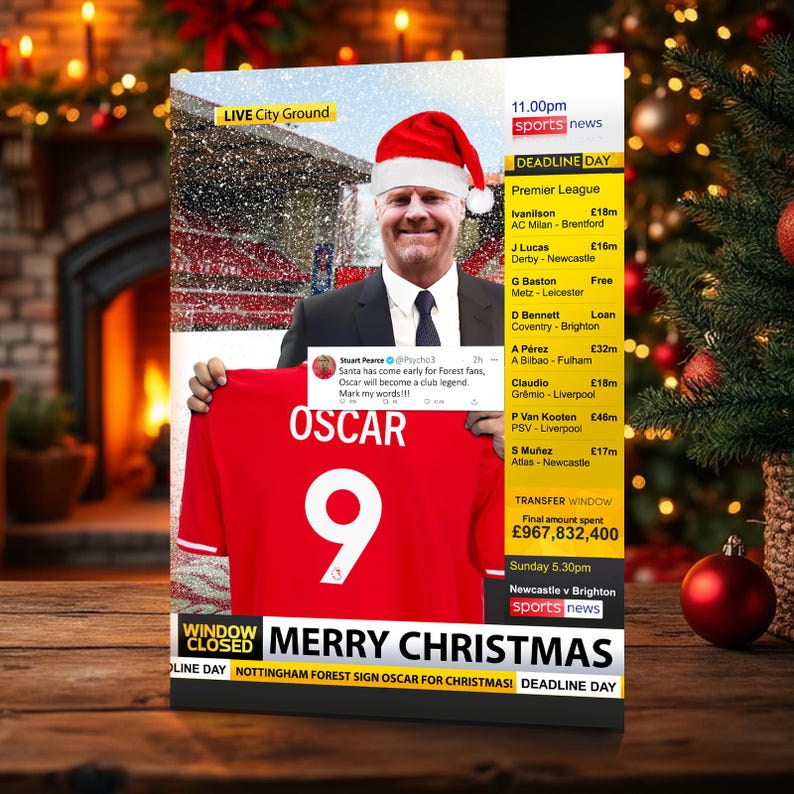 Nottingham Forest Christmas Card - Personalise With Any Name and Age ...