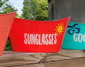 Sunglasses Storage Bucket, Summer Gift Basket, Pool Storage, Pool Party ...