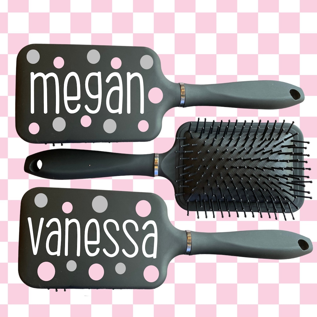 Personalized Hair Brush, Paddle Brush With Name and Polka Dots, Cheer ...