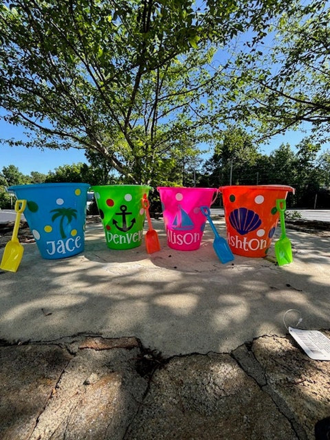 Personalized Beach Pail With Shovel, Custom Sand Bucket With Name ...