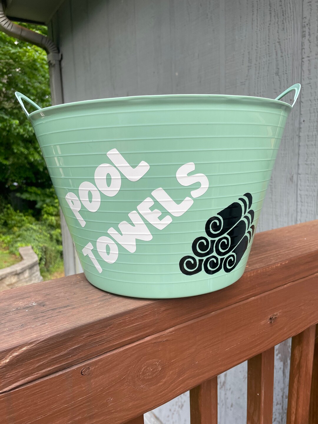 Pool Towels Bucket, Pool Storage, Pool, Summer Basket, Flip Flops ...