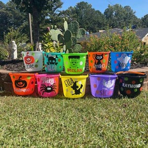 Custom Halloween Buckets, Personalized Halloween Bucket, Halloween ...