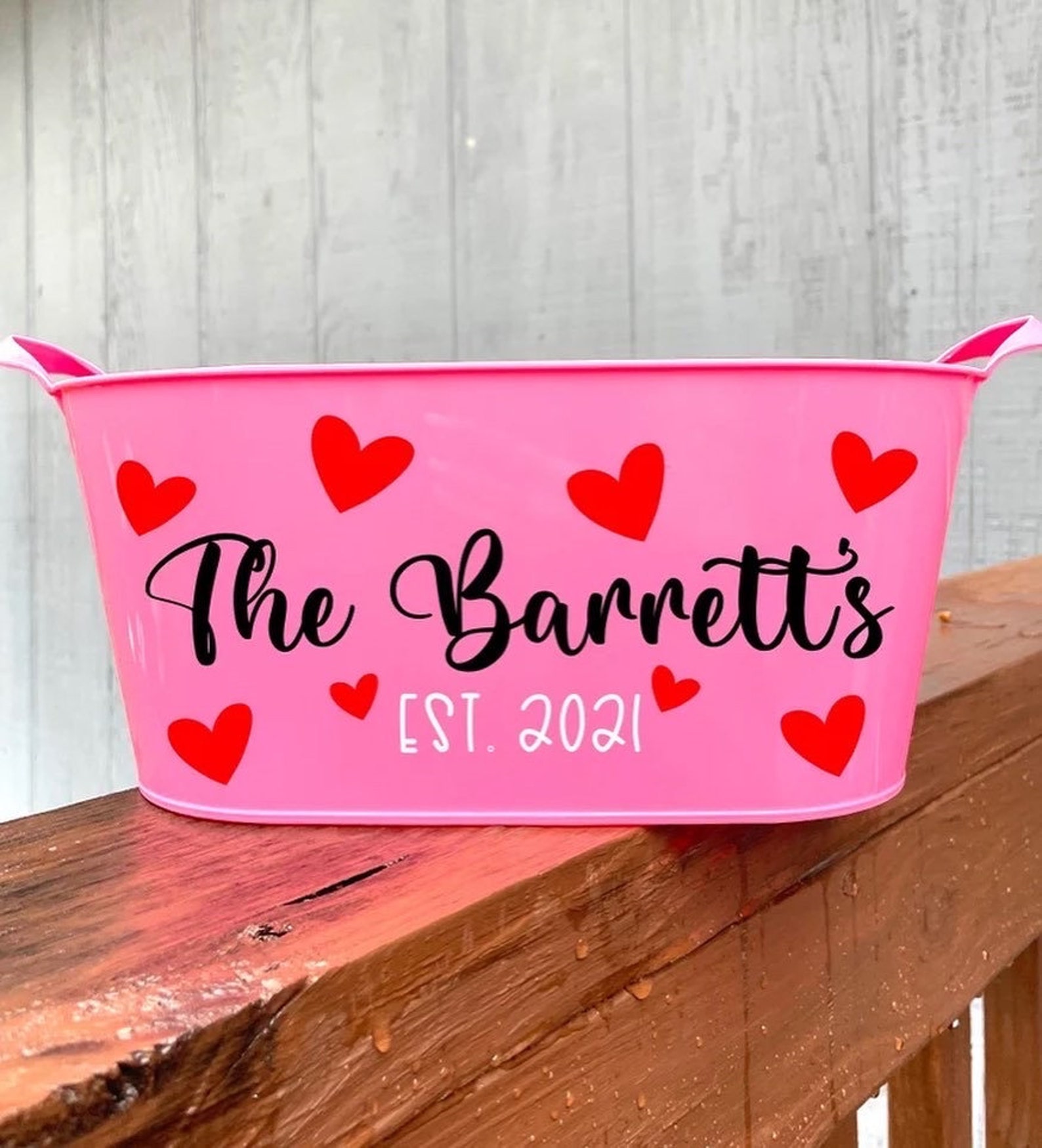 Custom Valentines Name Buckets, Personalized Name Bucket, Bucket With ...