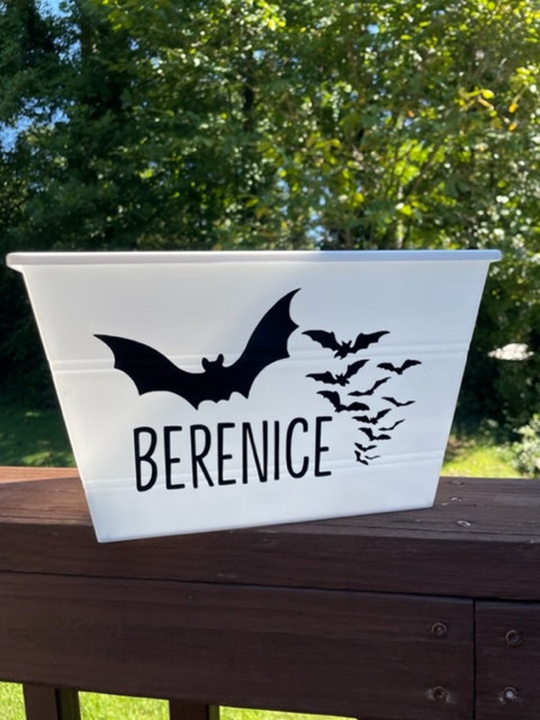 Custom Bat Halloween Buckets, Take One Halloween Bucket, Halloween ...