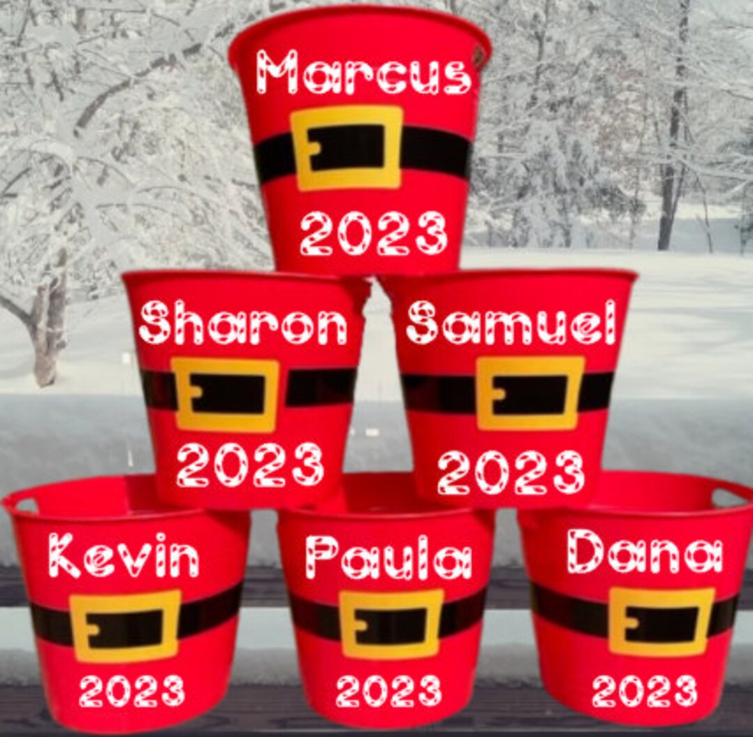 Custom Holiday Name Buckets, Reindeer Christmas Bucket, Bucket With ...