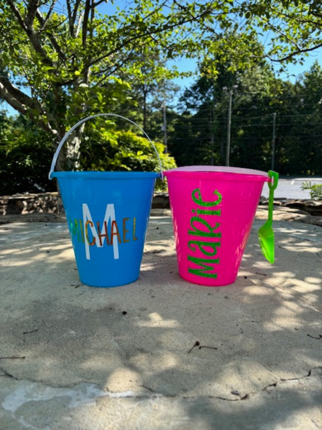 Personalized Holographic Beach Pail With Shovel, Custom Sand Bucket ...