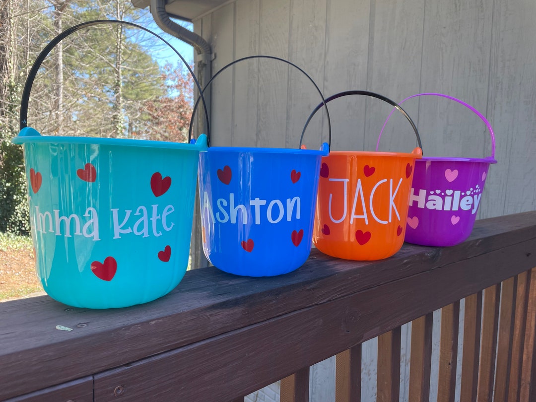Custom Valentines Buckets, Personalized Valentine Card Bucket, Vday ...