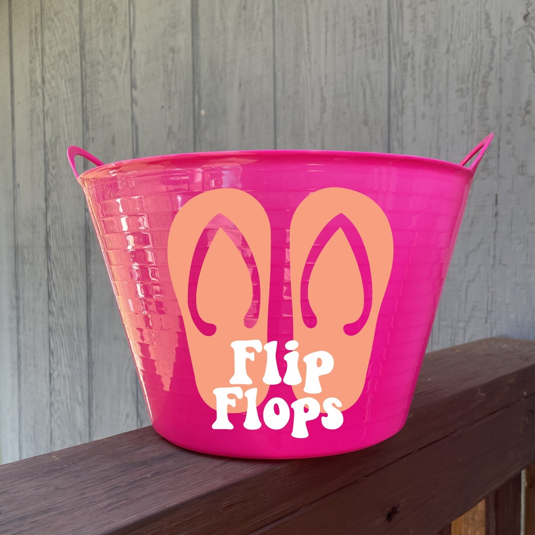 Flip Flops Bucket, Pool Storage, Pool, Summer Basket, Flip Flops ...