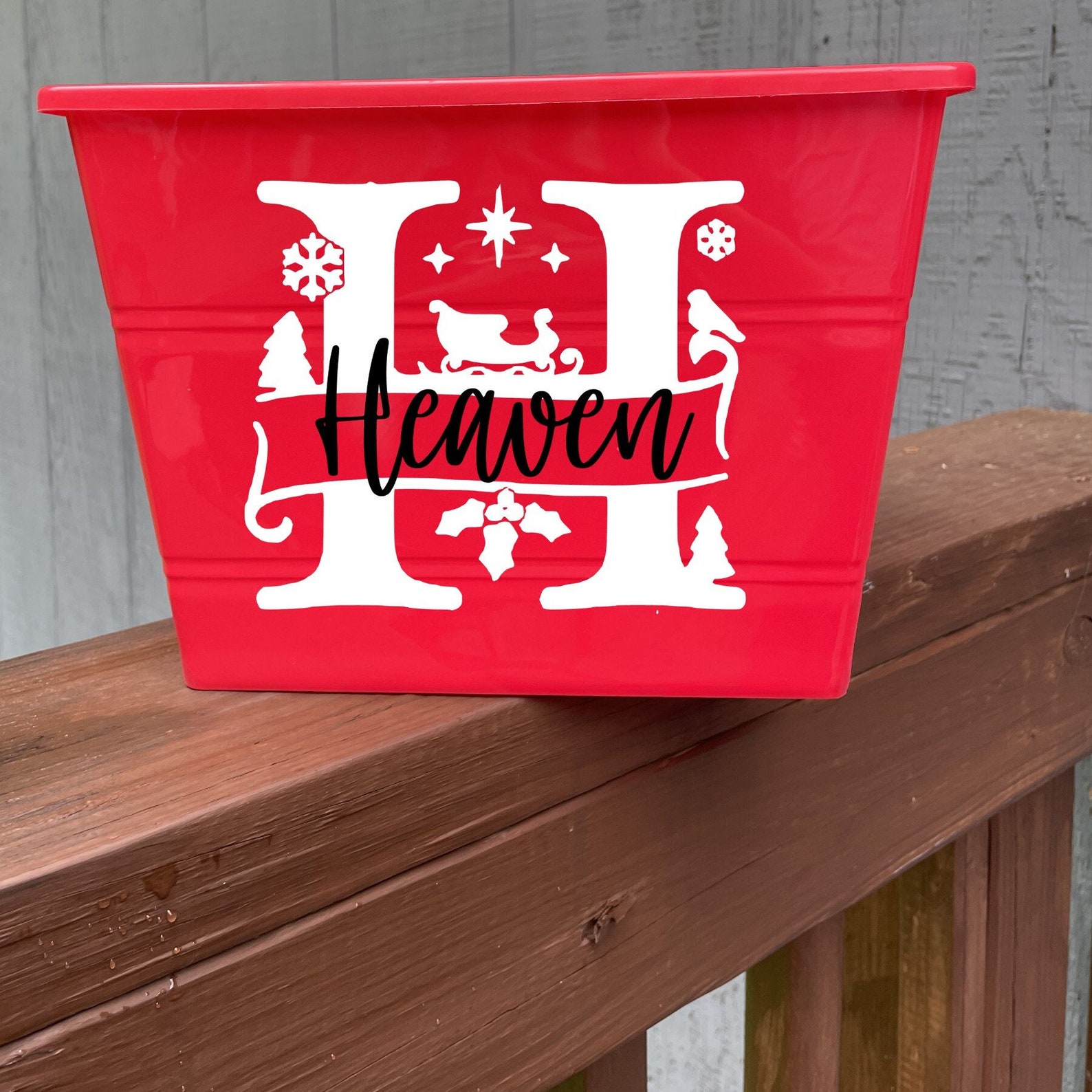 Custom Holiday Name Buckets, Personalized Christmas Bucket, Bucket With ...