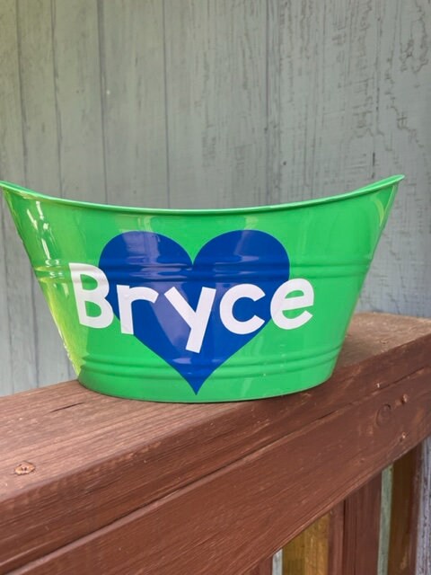 Custom Name Buckets With Heart Personalized Name Bucket - Etsy