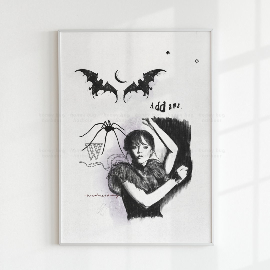 Wednesday Addams Inspired Art Print - Etsy