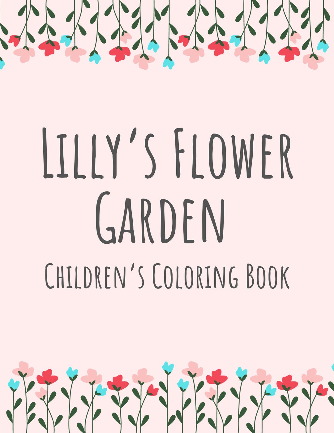 Customizable Printable Flower Garden Coloring Book - Etsy