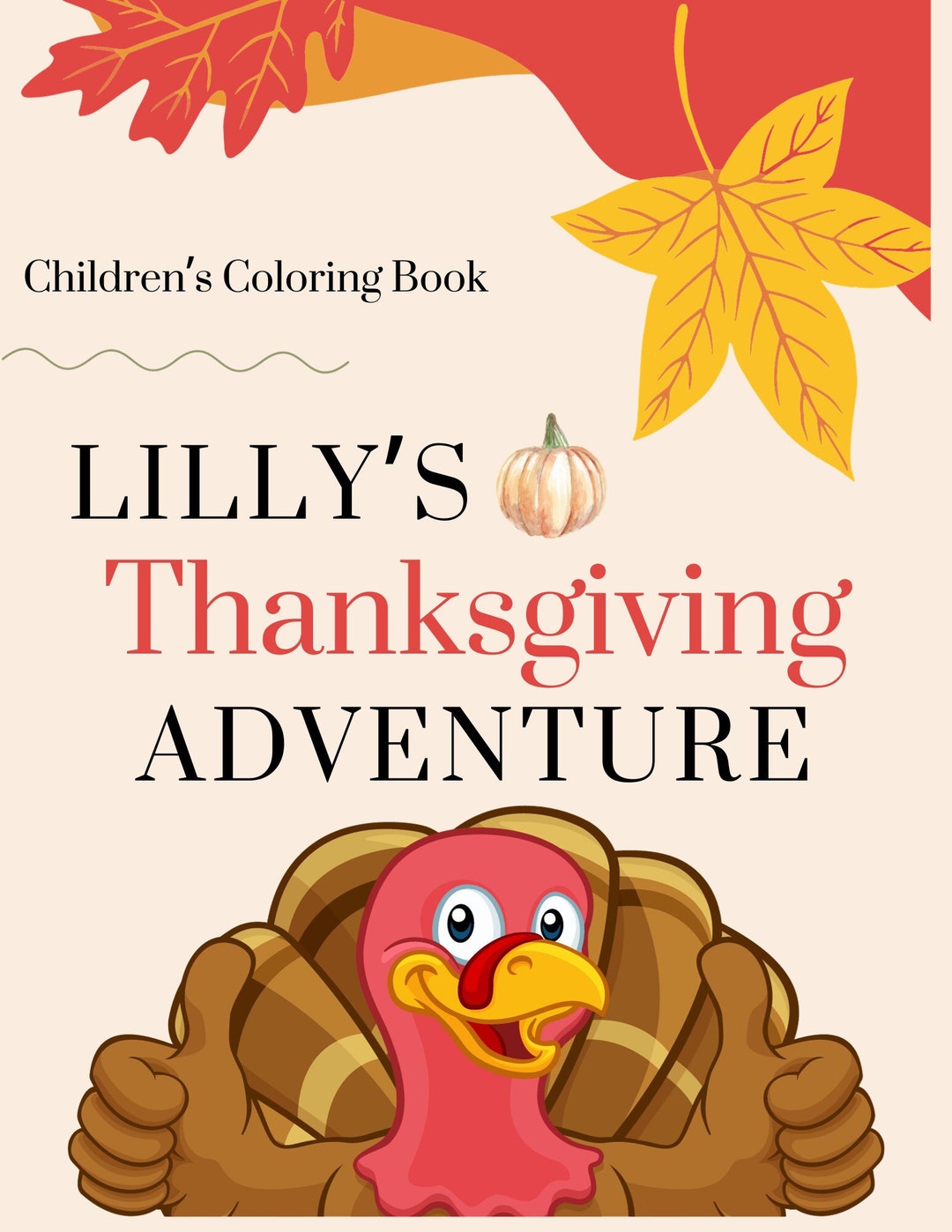 Customizable Printable Thanksgiving Coloring Book - Etsy