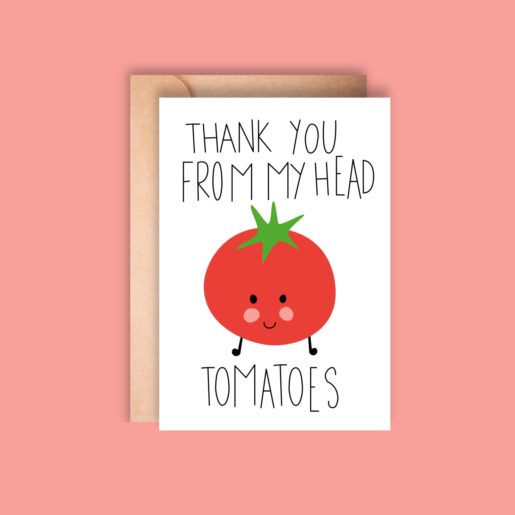 Printable Thank You From My Head Tomatoes Card - Etsy