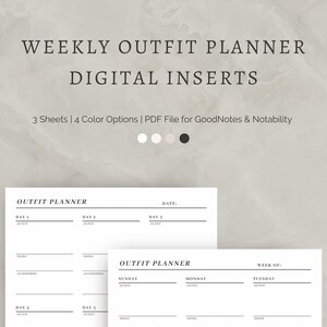 Weekly Outfit Planner, Outfit Organizer, Wardrobe Organizer, Wardrobe ...