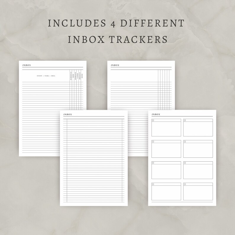 Inbox Tracker, Inbox System, Task Organizer, Brain Dump, Idea Organizer ...