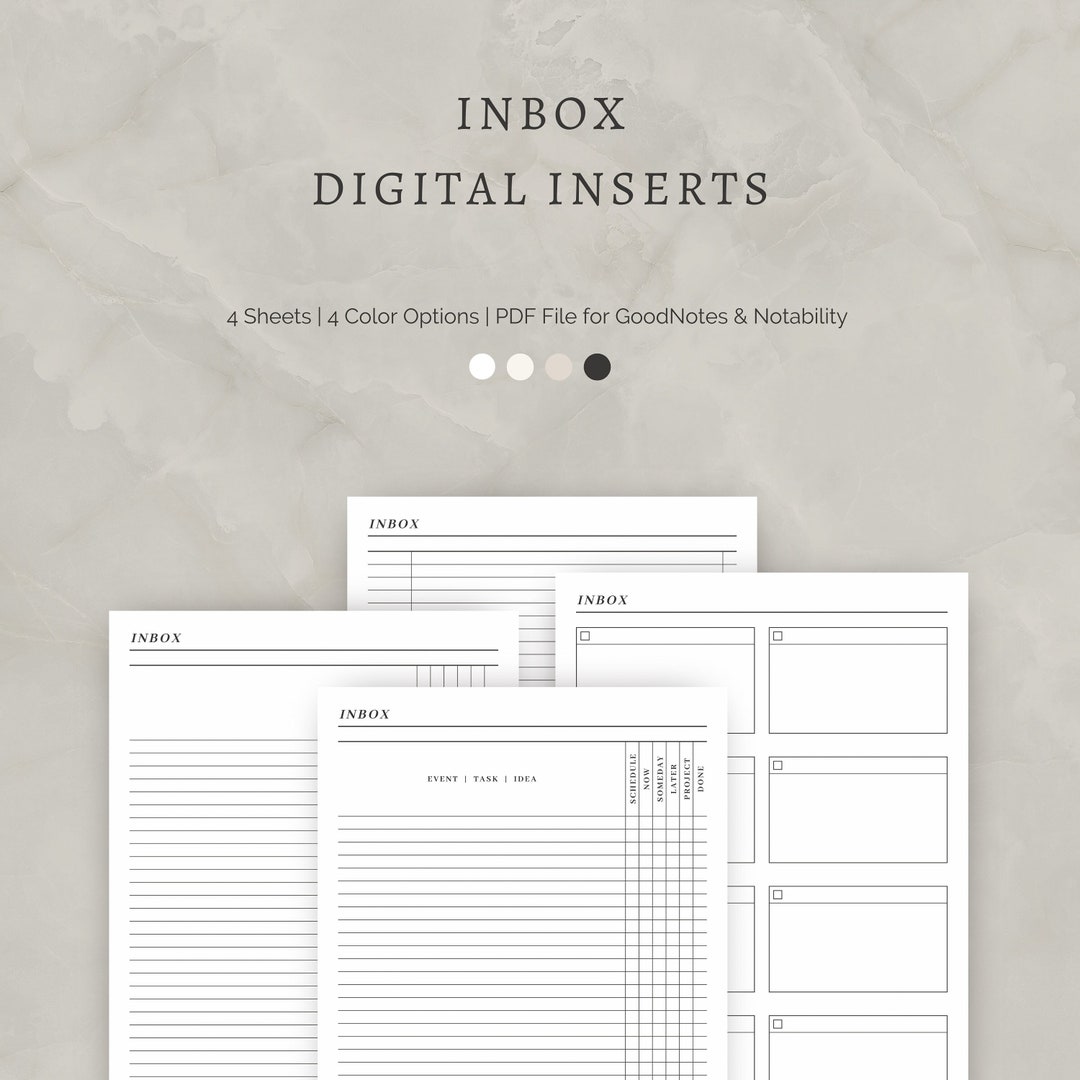 Inbox Tracker Inbox System Task Organizer Brain Dump Idea - Etsy