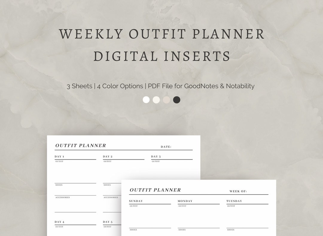 Weekly Outfit Planner, Outfit Organizer, Wardrobe Organizer, Wardrobe ...