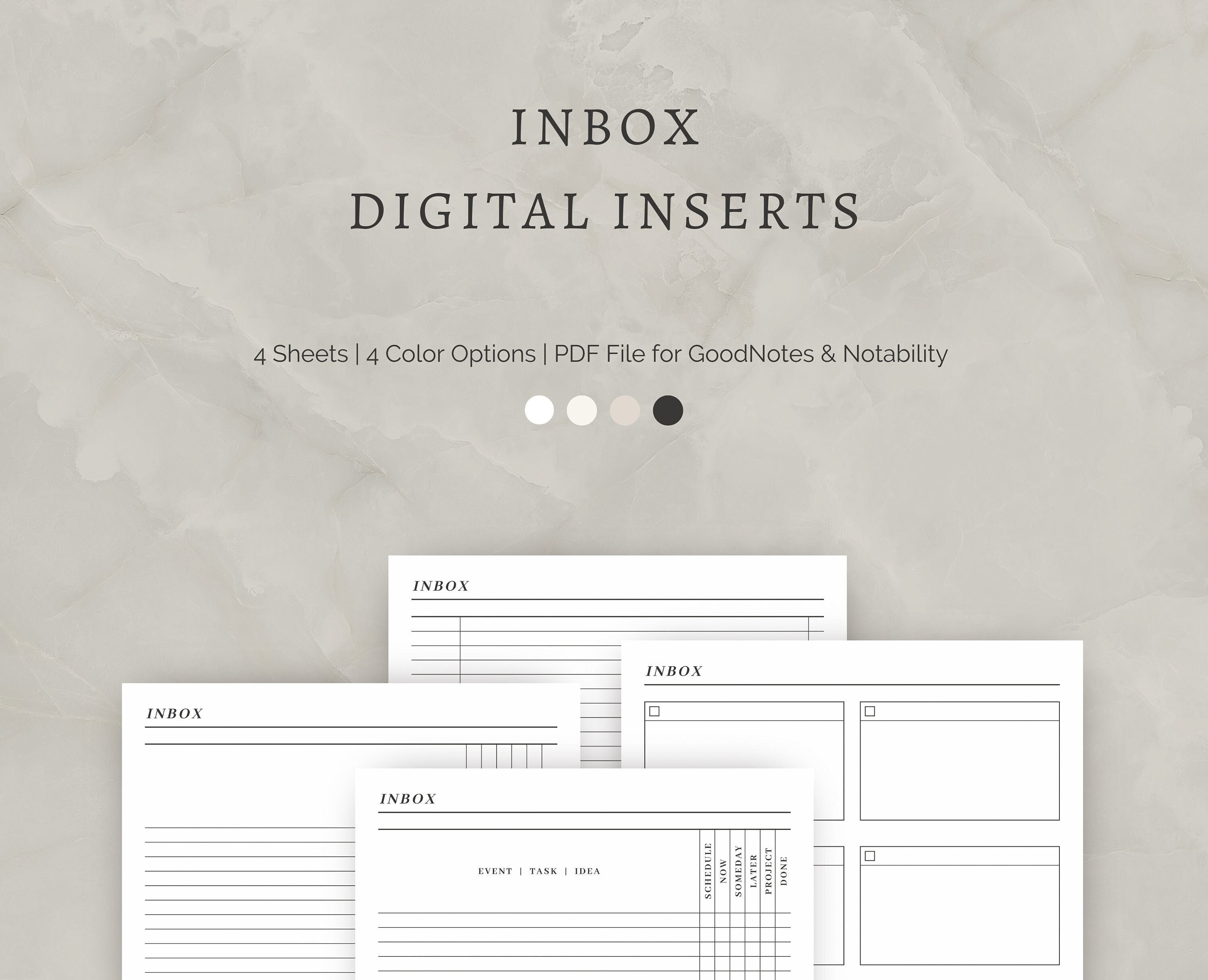 Inbox Tracker, Inbox System, Task Organizer, Brain Dump, Idea Organizer, Digital Planner ...