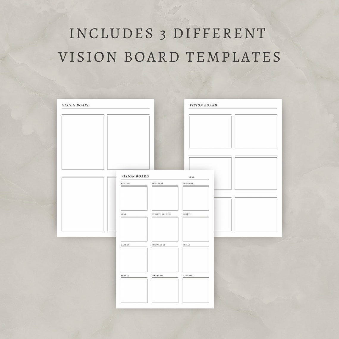 Vision Board Insert, Vision Board Planner, Goal Planner, Project ...