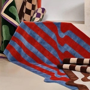 Melting Hand Tufted Chocolate Brown & Ivory Wool Handmade Area Rug ...