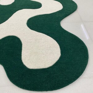 Abstract Organic Shape Area Rug, Handmade Modern Wavy Carpet ...