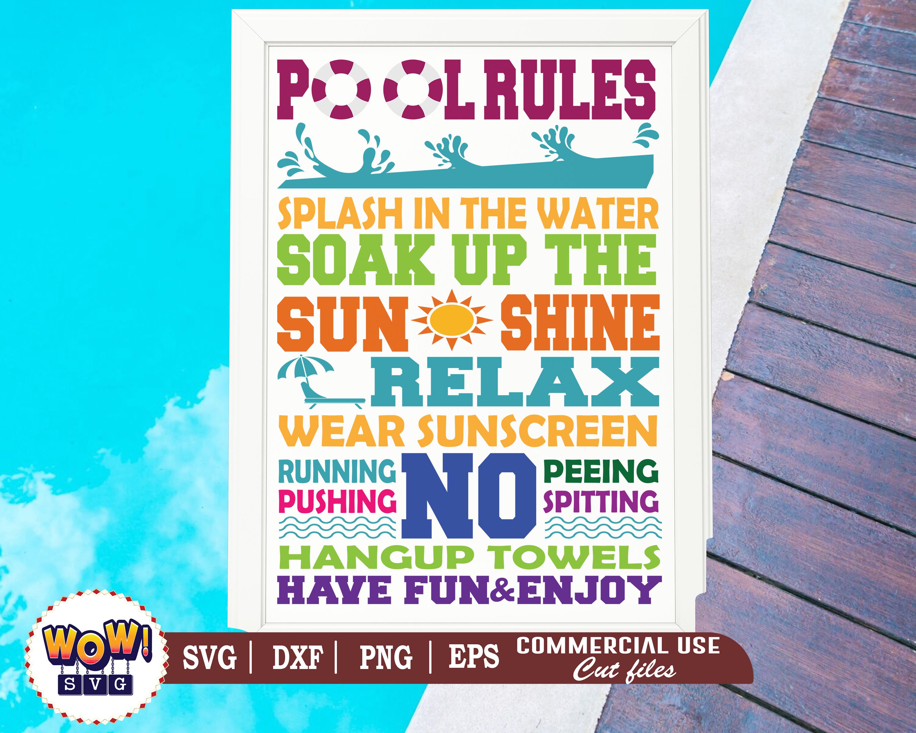 Pool Rules Svg Dxf Png, Pool Rules Board Svg, Surfing Svg, Beach Svg ...