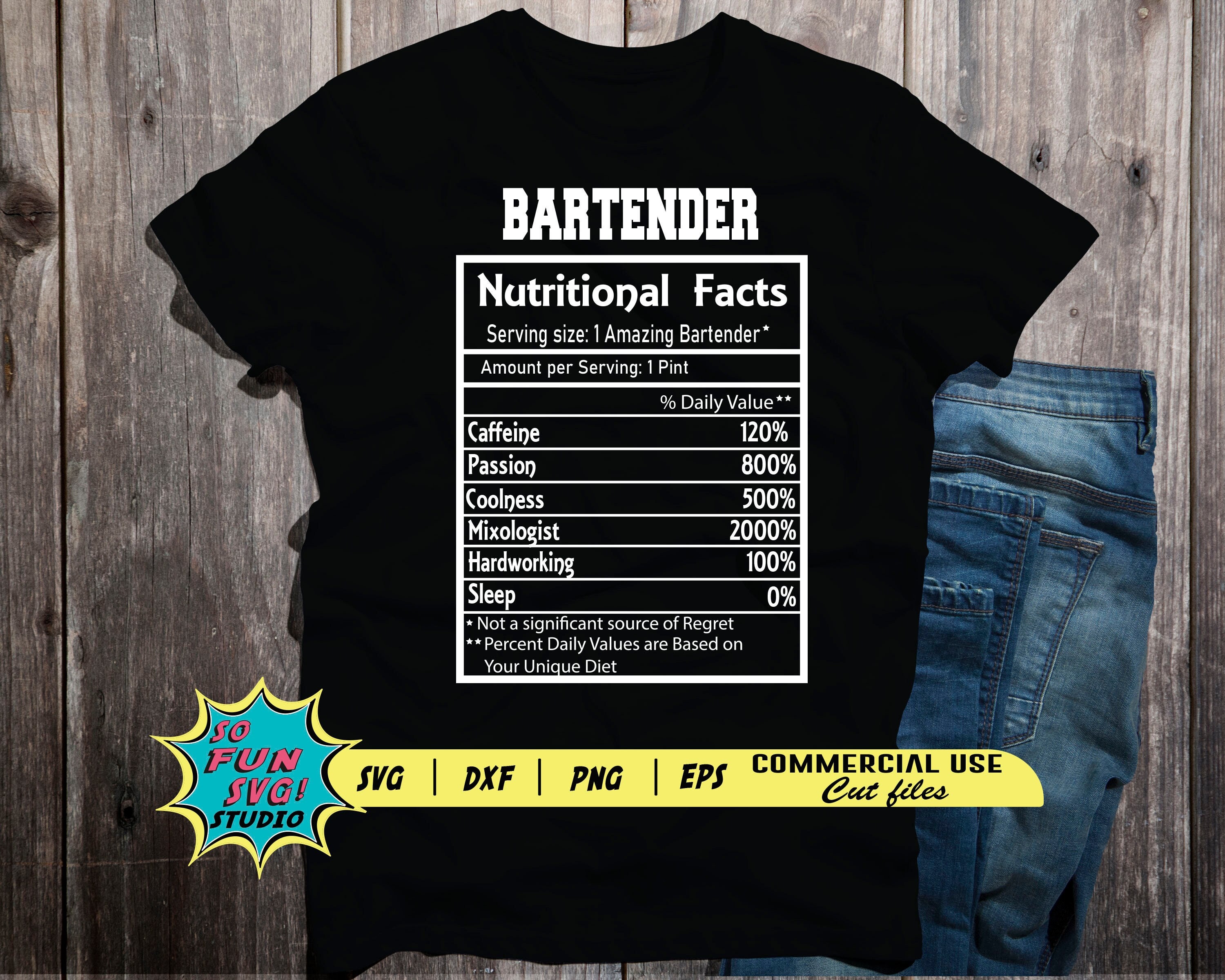 Bartender Nutrition Facts Svg, Server Nutritional Facts, Nutritional ...