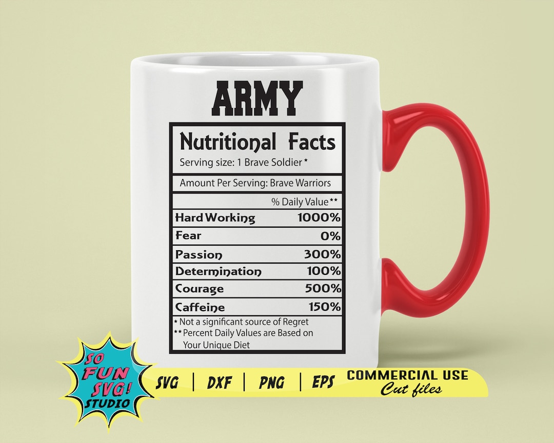 Army Nutritional Facts Svg Dxf Png, Nutritional Facts Svg, Nutritional ...