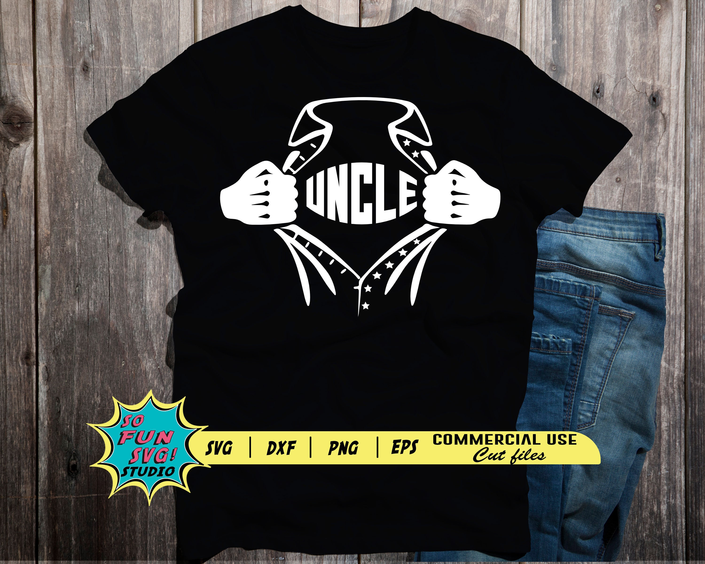 Super Hero Uncle Svg Dxf Png, Super Hero Svg Files for Cricut, Blessed ...