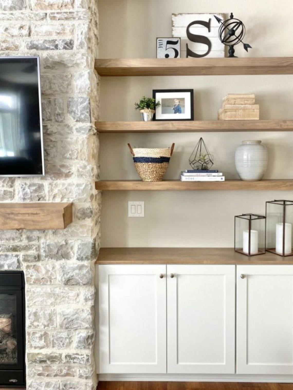 Modern Wood Floating Shelf for Kitchen and Livingroom,decorative Wall ...