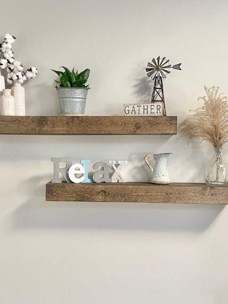 White Radius Floating Shelves With Plate Groove, Custom Size Floating ...