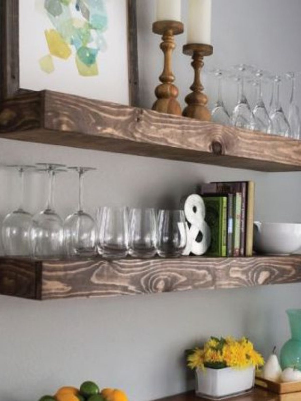 Modern Wood Floating Shelf for Kitchen and Livingroom,decorative Wall ...