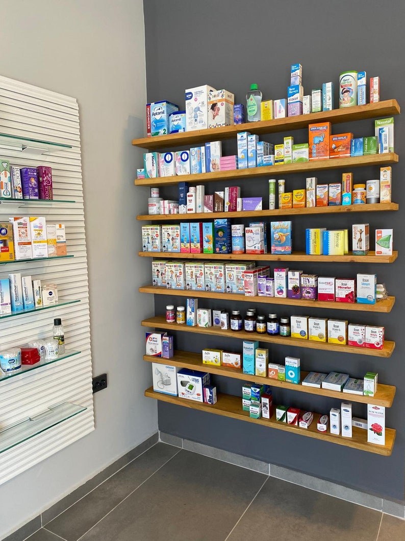 White Radius Floating Shelves With Plate Groove, Custom Size Floating ...