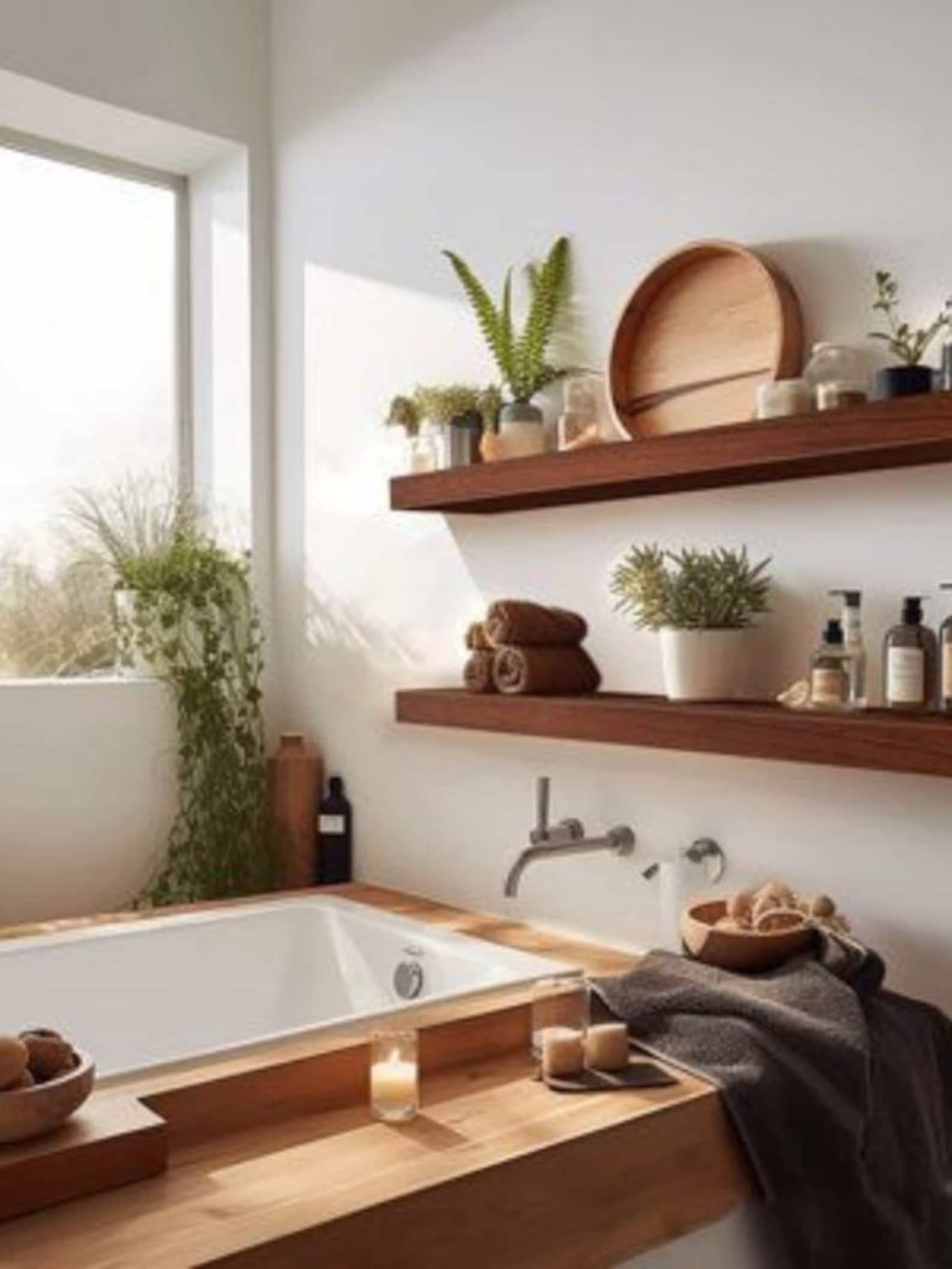 White Radius Floating Shelves With Plate Groove, Custom Size Floating ...