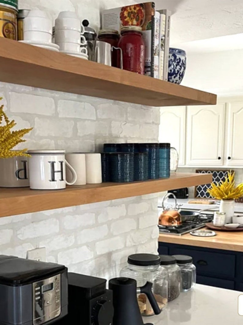 Modern Wood Floating Shelf for Kitchen and Livingroom,decorative Wall ...