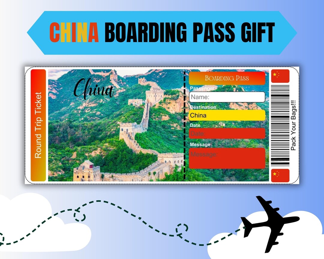 China Boarding Pass Gift Ticket Unique Cute Birthday Boarding - Etsy