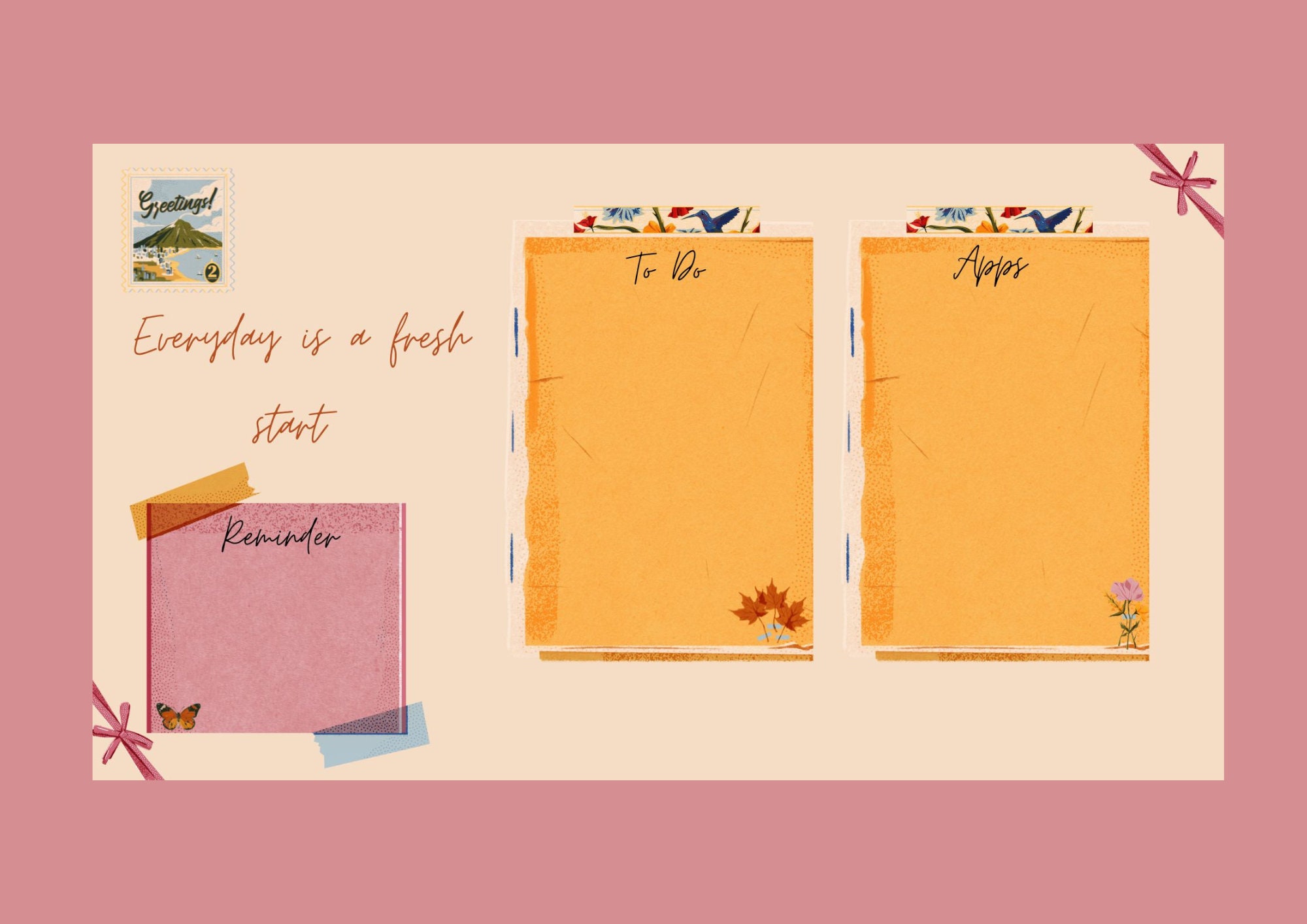 Vintage Scrapbook Desktop Wallpaper Organiser Suitable for PC - Etsy