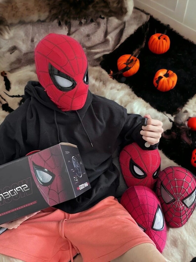 Spider Man Mask Moving Eyes Blinking Winking Lenses Remote - Etsy UK