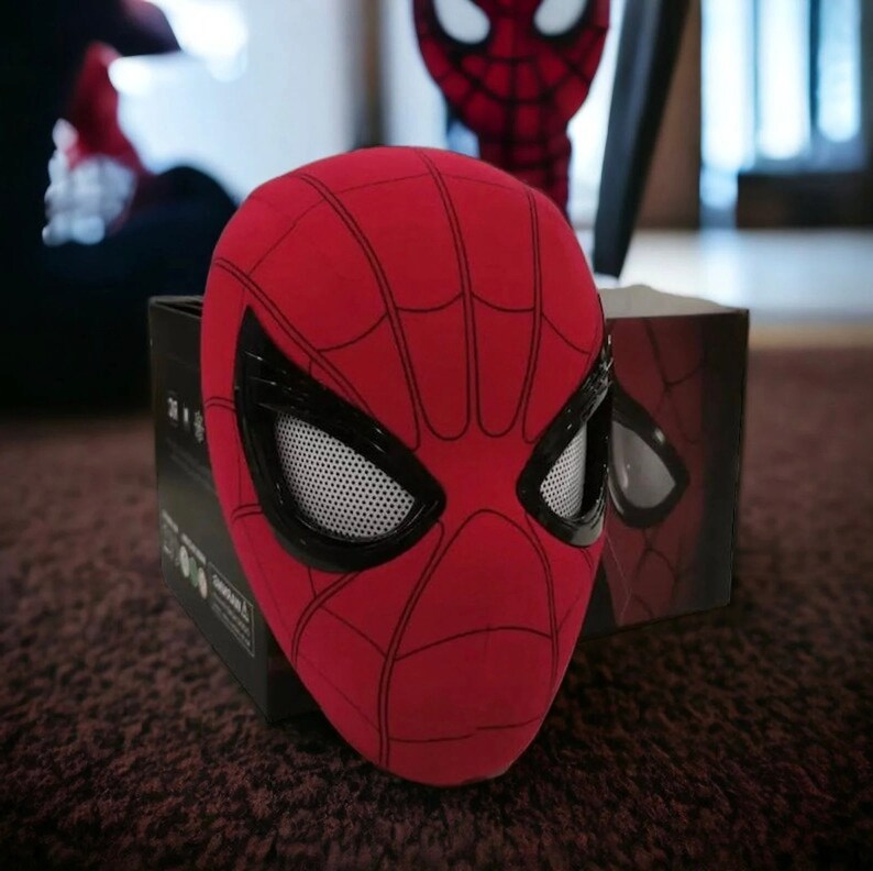 Spider Man Mask Moving Eyes Blinking Winking Lenses Manual Chin Jaw ...