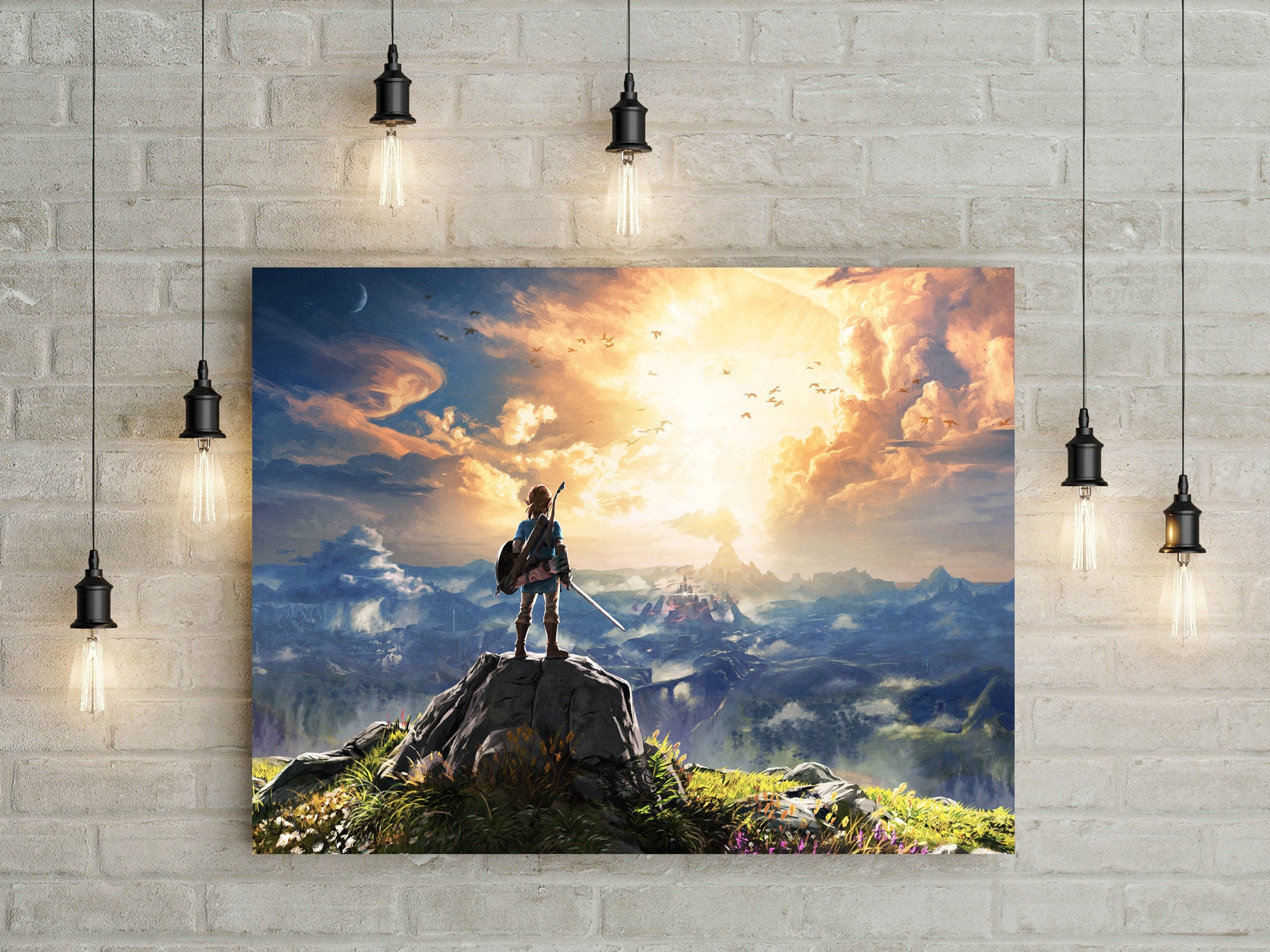 Zelda Breath of the Wild Poster Canvas Gift, Village Hyrule Travel ...