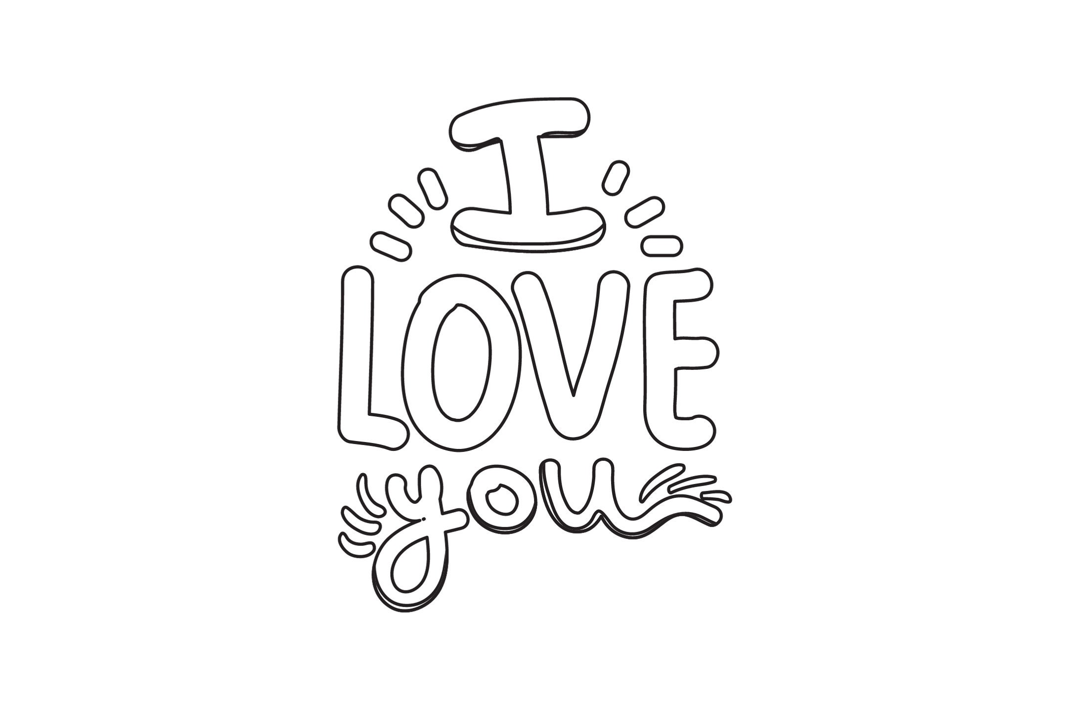 I Love You Text Images - 6 Beautiful Images - Instant Downloads in SVG ...